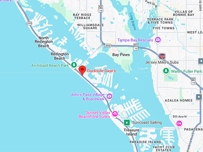 dockside dave&rsquo;s 10 map