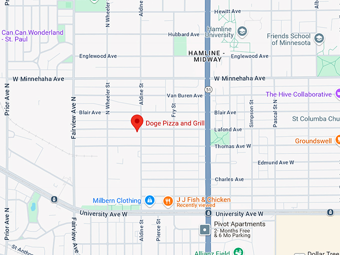 doge pizza and grill 10 map