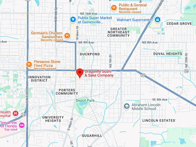 dragonfly sushi & sake company 10 map