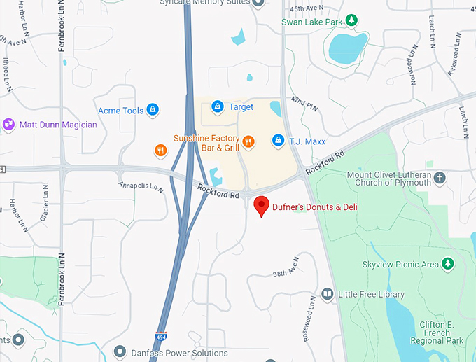 dufner's donuts and deli 10 map