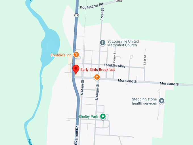 early birds breakfast 10 map