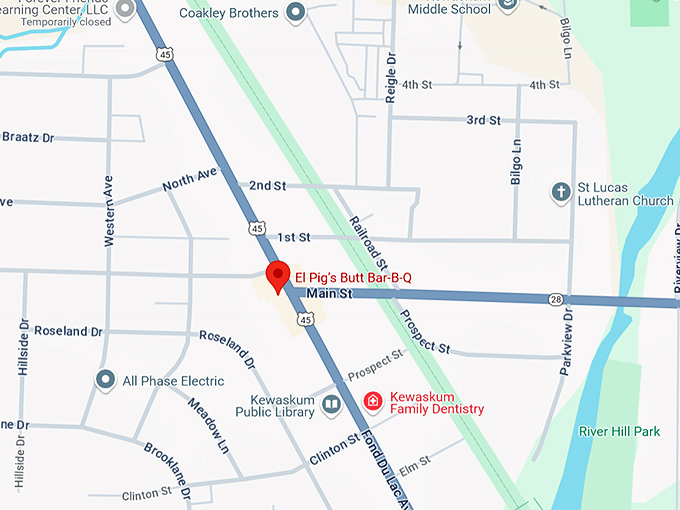el pig&rsquo;s butt bar b q 10 map