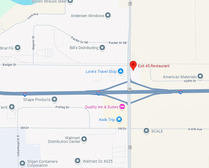 exit 45 restaurant 10 map