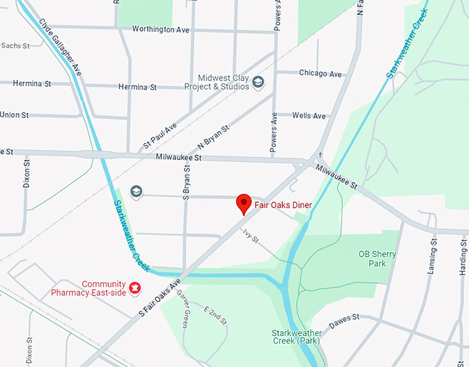 fair oaks diner 10 map