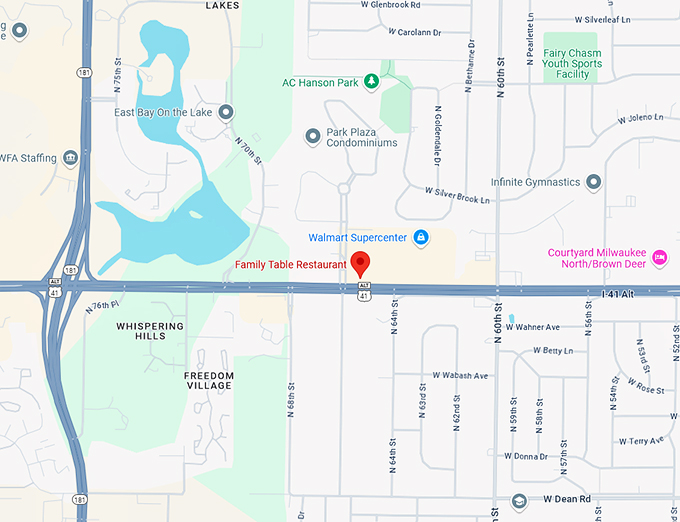 family table restaurant 10 map