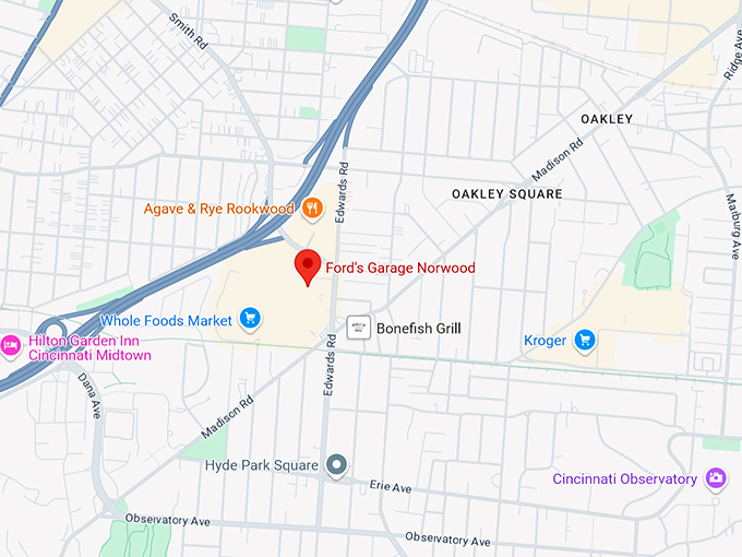 ford's garage norwood 10 map