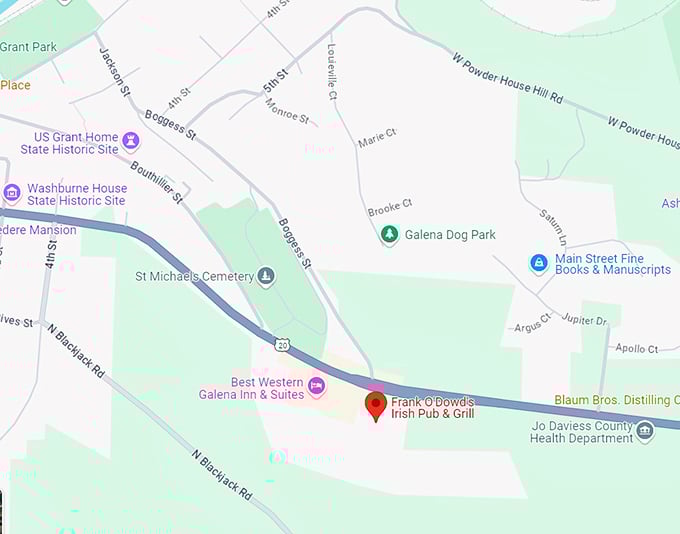 frank o'dowd's irish pub & grill 10 map