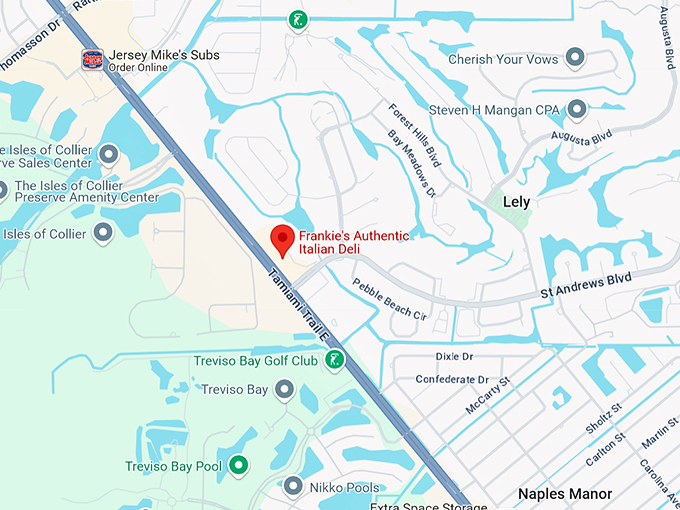 frankie's authentic italian deli 10 map