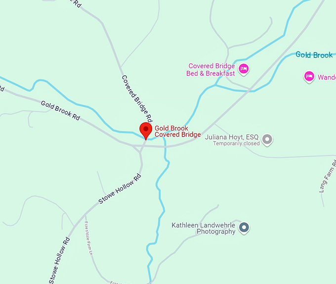 gold brook covered bridge 10 map