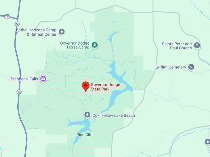 governor dodge state park 10 map