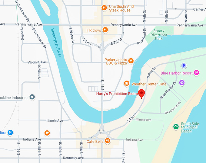 harry&rsquo;s prohibition bistro 10 map