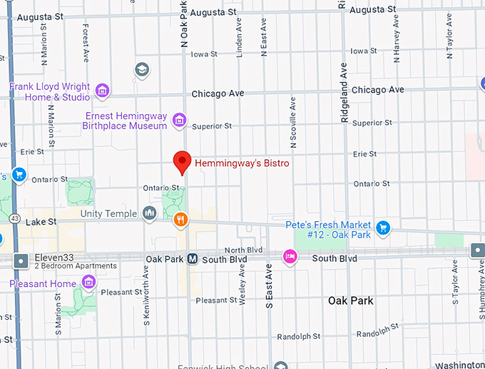 hemmingway's bistro 10 map