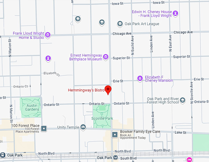 hemmingway's bistro 10 map