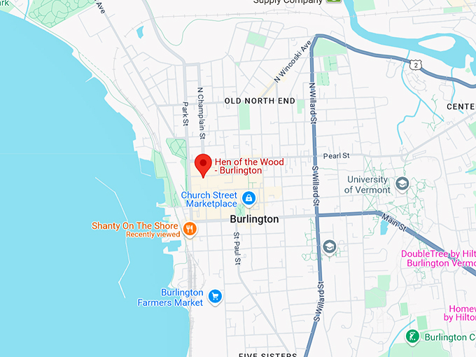 hen of the wood burlington 10 map