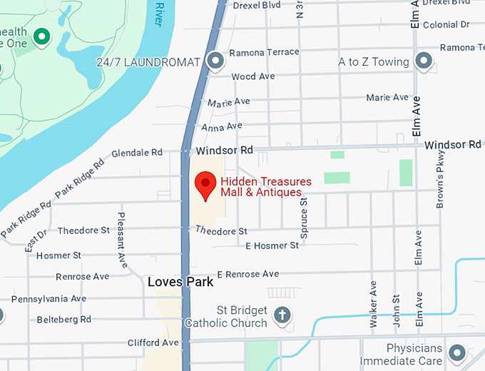 hidden treasures mall & antiques 10 map