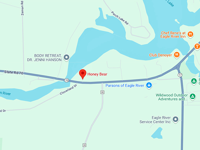 honey bear bar & grill 10 map