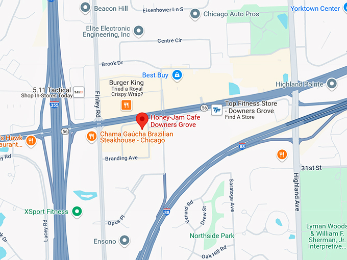 honey jam cafe downers grove 10 map