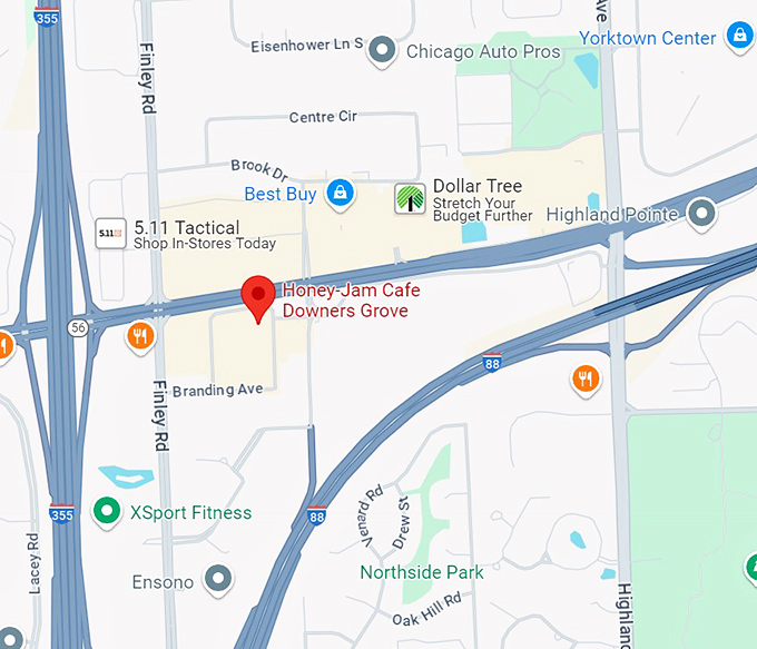 honey jam cafe downers grove 10 map