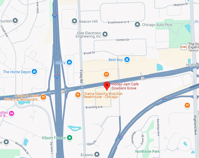 honey jam cafe downers grove 10 map
