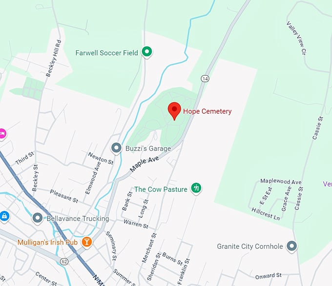 hope cemetery 10 map