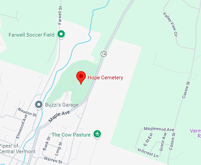 hope cemetery 10 map