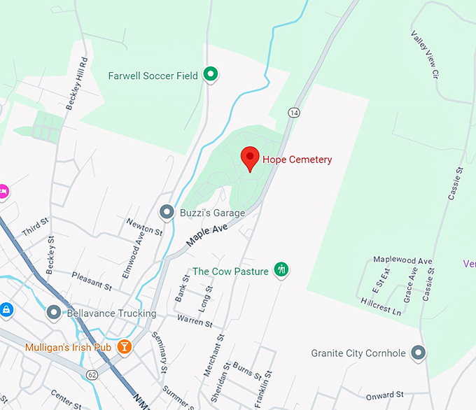 hope cemetery 10 map