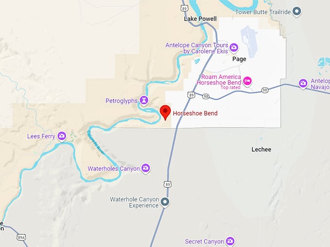 horseshoe bend 10 map