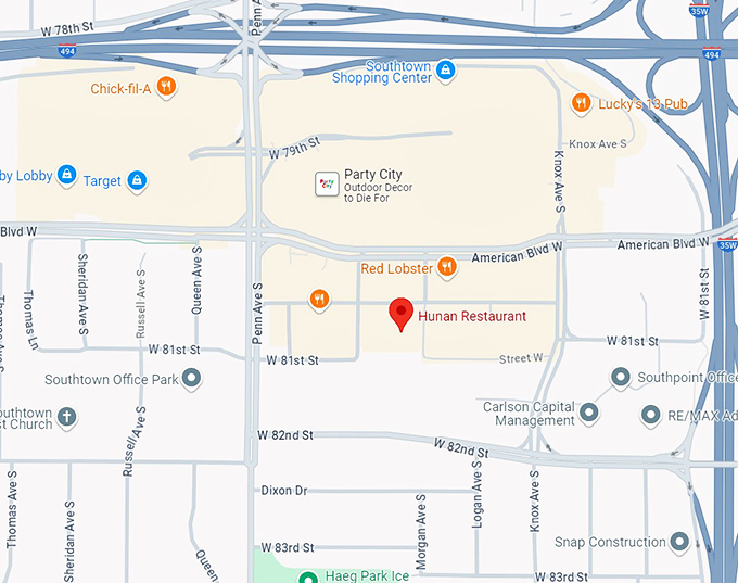 hunan restaurant 10 map