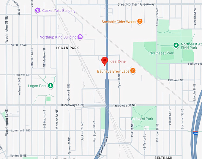 ideal diner 10 map