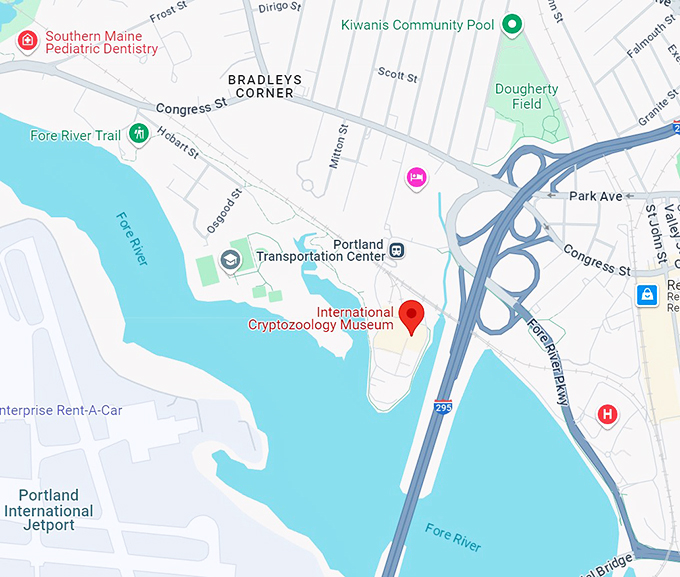 international cryptozoology museum map