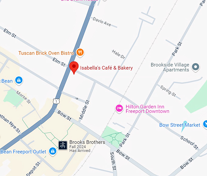 isabella's caf&eacute; & bakery map