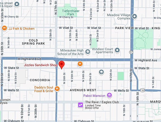 jizzles sandwich shop 10 map