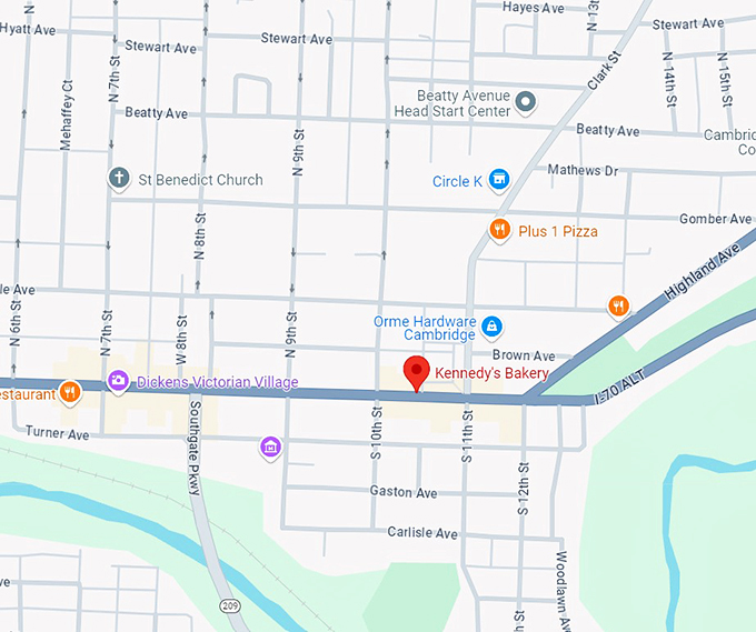 kennedy's bakery 10 map