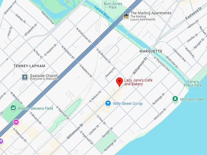 lazy jane&rsquo;s cafe and bakery 10 map