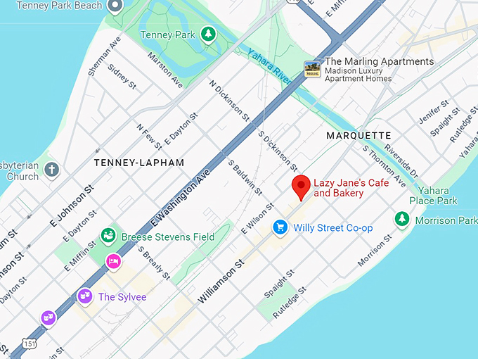 lazy jane’s cafe and bakery 10 map