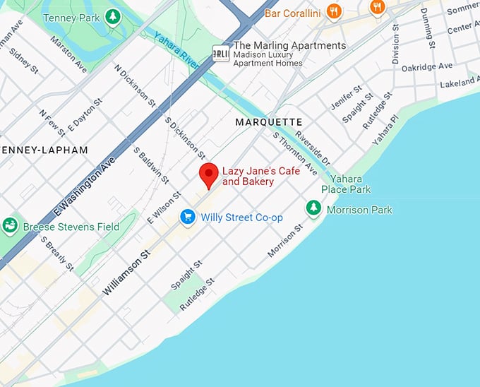 lazy jane&rsquo;s cafe and bakery 10 map