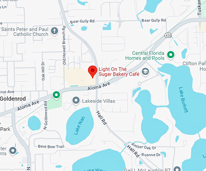 light on the sugar bakery caf&eacute; 10 map