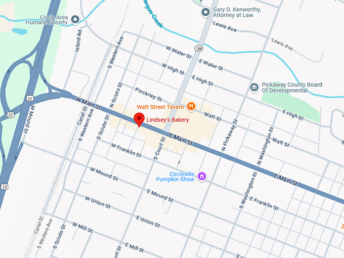 lindsey's bakery 10 map