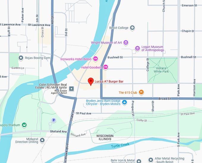 lucy's #7 burger bar 10 map