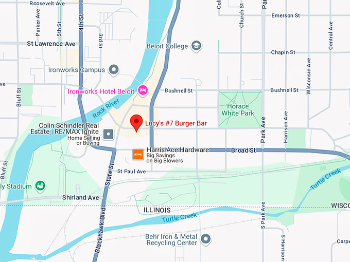 lucy's #7 burger bar 10 map