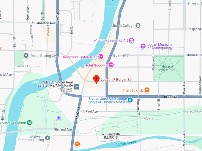 lucy's #7 burger bar 10 map