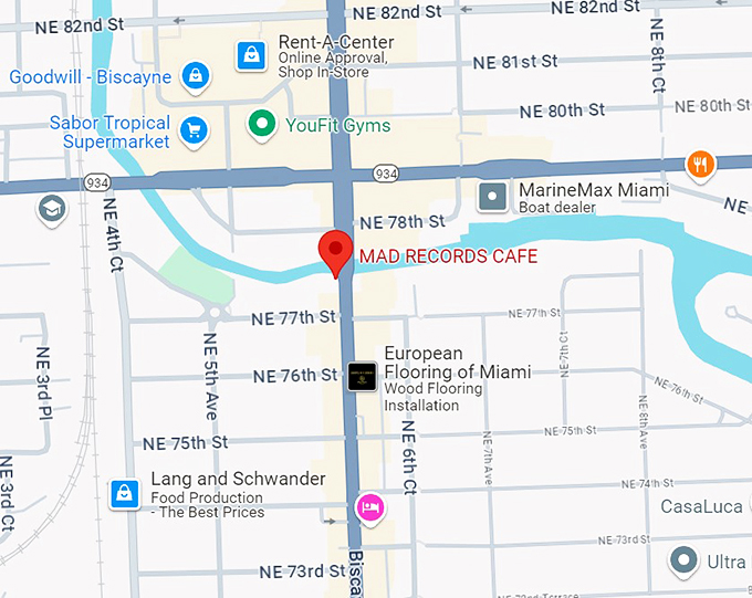 mad records cafe 10 map