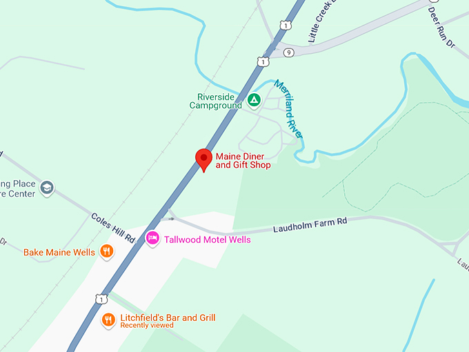 maine diner and gift shop map