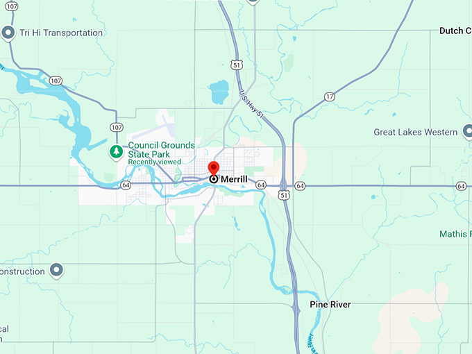 merrill, wisconsin map