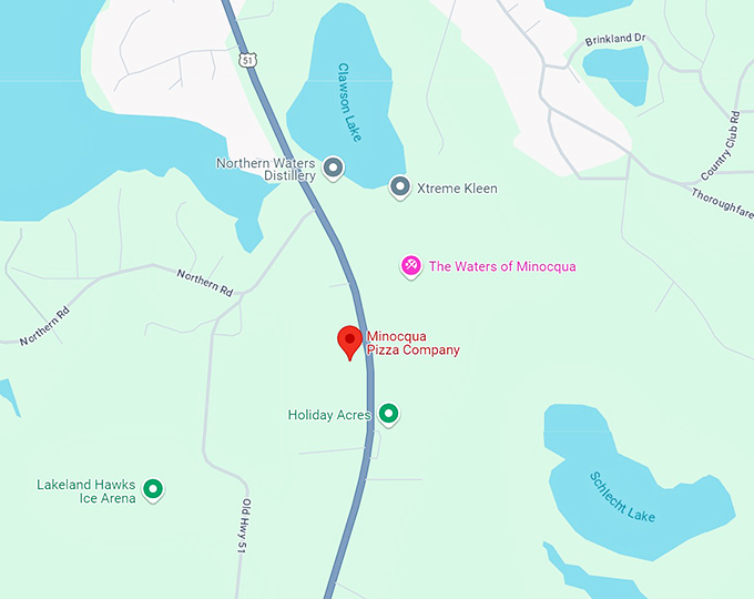 minocqua pizza company 10 map