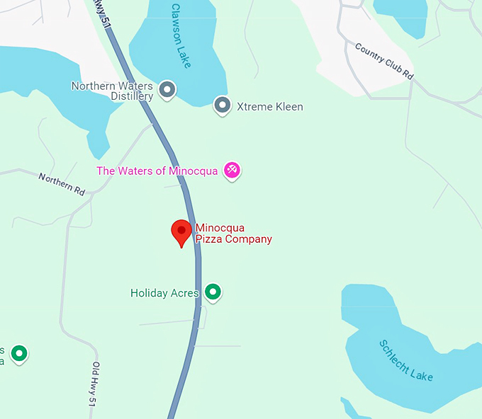 minocqua pizza company 10 map