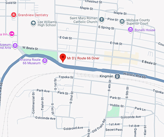 mr d'z route 66 diner 10 map