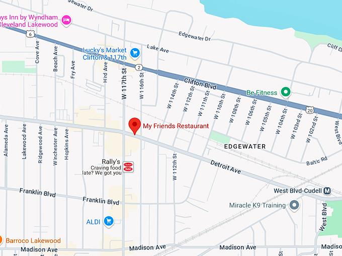 my friends restaurant 10 map