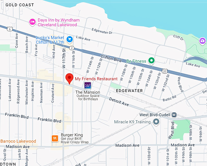 my friends restaurant 10 map