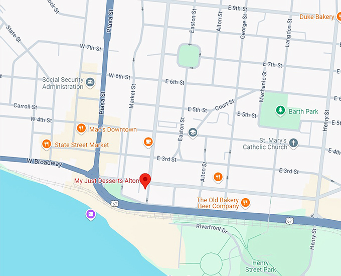 my just desserts alton 10 map